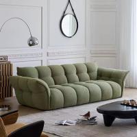 China Modern Straight Row White Chenille Fabric Sectional Sofa Modular Living Room Couch 3 Seater for sale