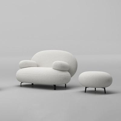 China Custom Rectangle Modular Sectional Sofa High Density Sponge Lamb Fleece Fabric Wood Frame for Hotel Living Room for sale