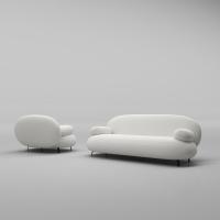 China Custom Rectangle Modular Sectional Sofa High Density Sponge Lamb Fleece Fabric Wood Frame for Hotel Living Room for sale