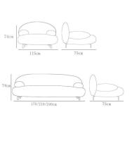 China Custom Rectangle Modular Sectional Sofa High Density Sponge Lamb Fleece Fabric Wood Frame for Hotel Living Room for sale