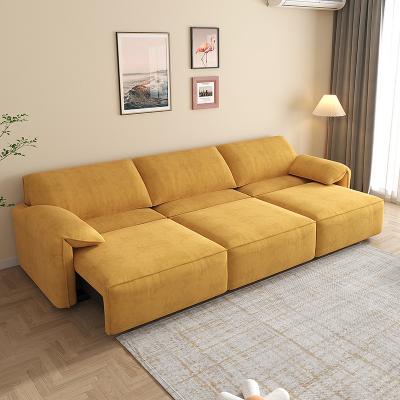 China Electric Power Recliner Sofa Bed Fabric Upholstered Corner Accent Sofa with Extendable Footrest 110V 240V for sale