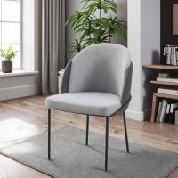 China Nordic Modern Fabric Dining Chair Soft Cushion Eco-Friendly Upholstered Backrest Metal Frame 50cm Seat Height for sale