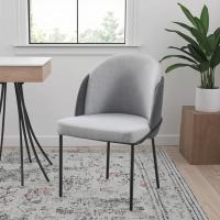 China Nordic Modern Fabric Dining Chair Soft Cushion Eco-Friendly Upholstered Backrest Metal Frame 50cm Seat Height for sale