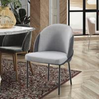 China Nordic Modern Fabric Dining Chair Soft Cushion Eco-Friendly Upholstered Backrest Metal Frame 50cm Seat Height for sale
