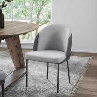 China Nordic Modern Fabric Dining Chair Soft Cushion Eco-Friendly Upholstered Backrest Metal Frame 50cm Seat Height for sale
