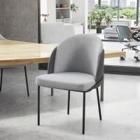 China Nordic Modern Fabric Dining Chair Soft Cushion Eco-Friendly Upholstered Backrest Metal Frame 50cm Seat Height for sale