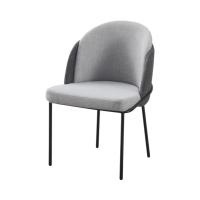 China Nordic Modern Fabric Dining Chair Soft Cushion Eco-Friendly Upholstered Backrest Metal Frame 50cm Seat Height for sale