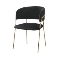 China Nordic Velvet Dining Chair with Golden Metal Legs Eco-Friendly Upholstered Accent Chair for Home Hotel Office for sale