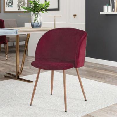 China Velvet Dining Chair with Metal Legs Modern Eco-Friendly Design for Home Bar Office Restaurant Use for sale