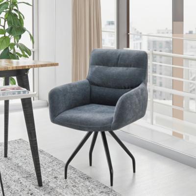 China Fabric Upholstered Dining Armchair with Sponge Cushion Armrest for Home Restaurant Use for sale