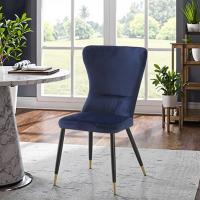 China Wholesale Armless Velvet Dining Chair Modern Upholstered Metal Leg 50cm Seat Height Home Restaurant for sale