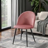 China Wholesale Modern Upholstered Fabric Dining Chair with Metal Legs Velvet Sponge Accent Chair for Home for sale