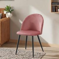 China Wholesale Modern Upholstered Fabric Dining Chair with Metal Legs Velvet Sponge Accent Chair for Home for sale
