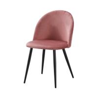 China Wholesale Modern Upholstered Fabric Dining Chair with Metal Legs Velvet Sponge Accent Chair for Home for sale