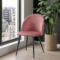 China Wholesale Modern Upholstered Fabric Dining Chair with Metal Legs Velvet Sponge Accent Chair for Home for sale
