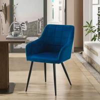 China Modern Velvet Dining Chair with Metal Legs Ergonomic High Back Armchair for Home Bar Gym Use for sale