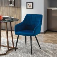 China Modern Velvet Dining Chair with Metal Legs Ergonomic High Back Armchair for Home Bar Gym Use for sale