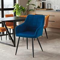 China Modern Velvet Dining Chair with Metal Legs Ergonomic High Back Armchair for Home Bar Gym Use for sale