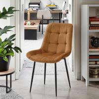 China Italian Design Velvet Dining Chair Metal Frame Nordic Modern Luxury Fabric Upholstered Seat for Bar Salon for sale