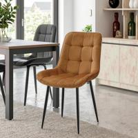 China Italian Design Velvet Dining Chair Metal Frame Nordic Modern Luxury Fabric Upholstered Seat for Bar Salon for sale