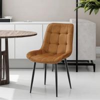 China Italian Design Velvet Dining Chair Metal Frame Nordic Modern Luxury Fabric Upholstered Seat for Bar Salon for sale