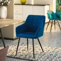 China European Modern Velvet Dining Chair with Ergonomic High Back and Soft Cushion Seat for Home Office for sale