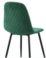 China Nordic Green Velvet Dining Chair Modern Luxury Metal Legs Armrest Chair for Home Hotel for sale
