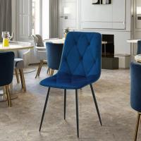 China Velvet Dining Chair with Metal Frame Soft Cushion Upholstered Accent Chair for Home Restaurant for sale