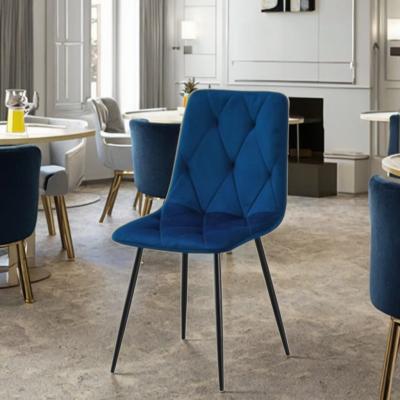 China Velvet Dining Chair with Metal Frame Soft Cushion Upholstered Accent Chair for Home Restaurant for sale