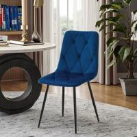 China Velvet Dining Chair with Metal Frame Soft Cushion Upholstered Accent Chair for Home Restaurant for sale