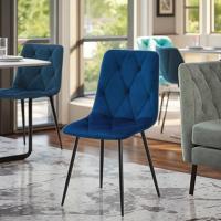 China Velvet Dining Chair with Metal Frame Soft Cushion Upholstered Accent Chair for Home Restaurant for sale