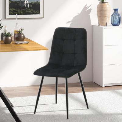 China OEM ODM Luxury Velvet Upholstered Metal Dining Chair for Restaurant Home Use for sale