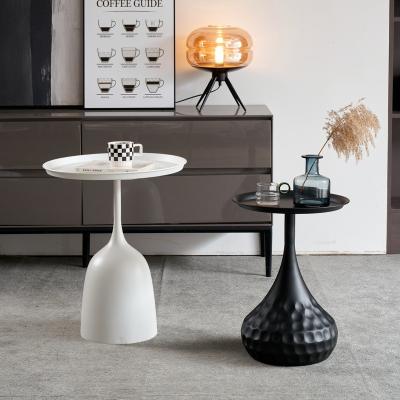 China Modern Mini Metal Side Table 50cm Round Top for Living Room Bedroom Minimalist Corner Coffee Table for sale