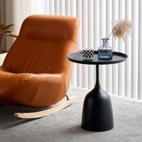 China Modern Mini Metal Side Table 50cm Round Top for Living Room Bedroom Minimalist Corner Coffee Table for sale