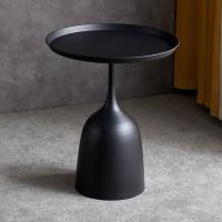 China Modern Mini Metal Side Table 50cm Round Top for Living Room Bedroom Minimalist Corner Coffee Table for sale