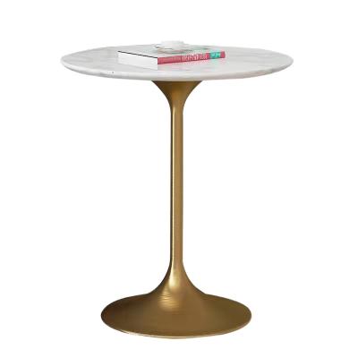 China Modern Metal Tulip Coffee Table Round High Legged Side Table 60cm for Home Dining Room for sale