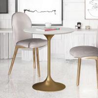 China Modern Metal Tulip Coffee Table Round High Legged Side Table 60cm for Home Dining Room for sale
