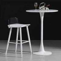 China Modern Metal Tulip Coffee Table Round High Legged Side Table 60cm for Home Dining Room for sale