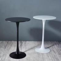China Modern Metal Tulip Coffee Table Round High Legged Side Table 60cm for Home Dining Room for sale