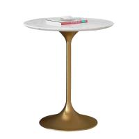 China Modern Metal Tulip Coffee Table Round High Legged Side Table 60cm for Home Dining Room for sale