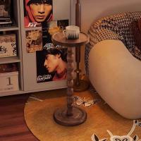 China Solid Wood Side Table Rubber Wood Mobile Creative Stand Flower Rack Sofa Table for Home Coffee Shop for sale