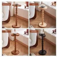 China Solid Wood Side Table Rubber Wood Mobile Creative Stand Flower Rack Sofa Table for Home Coffee Shop for sale