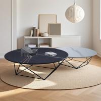 China Italian Sintered Stone Round Coffee Table 80cm Modern Small Side Table for Living Room for sale