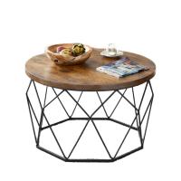 China Minimalist Modern Round Coffee Table Metal Small Side Table for Living Room Balcony Sofa 60cm for sale