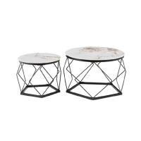 China Minimalist Modern Round Coffee Table Metal Small Side Table for Living Room Balcony Sofa 60cm for sale