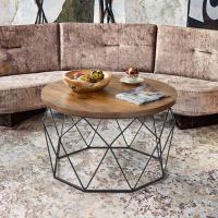 China Minimalist Modern Round Coffee Table Metal Small Side Table for Living Room Balcony Sofa 60cm for sale