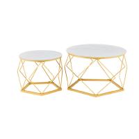 China Minimalist Modern Round Coffee Table Metal Small Side Table for Living Room Balcony Sofa 60cm for sale