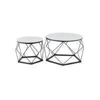China Minimalist Modern Round Coffee Table Metal Small Side Table for Living Room Balcony Sofa 60cm for sale
