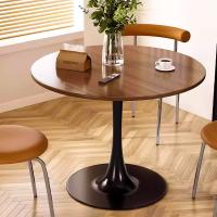 China Tulip Design Round Coffee Table 80cm Durable Carbon Steel Frame Living Room Small Corner Table for sale