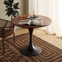 China Tulip Design Round Coffee Table 80cm Durable Carbon Steel Frame Living Room Small Corner Table for sale